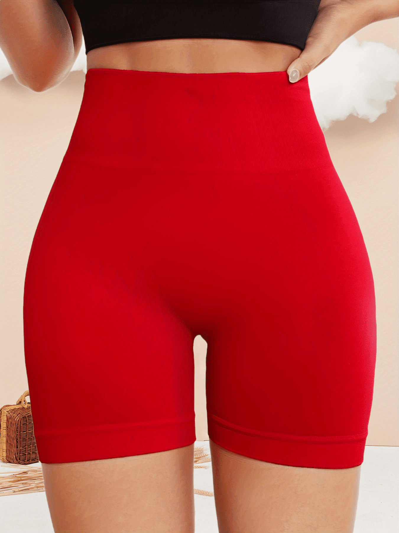 Solid Seamless Biker Shorts Control Yoga Workout Sports Shorts Womens Butt Lifting Tummy