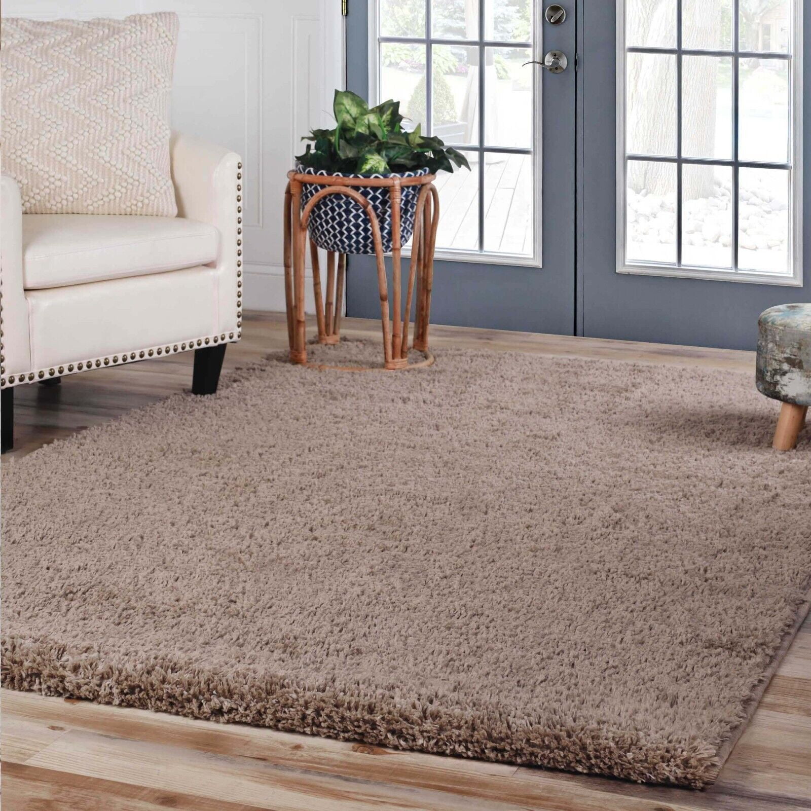 Solid Shag Rug Runner Living Room Bedroom 4x6 5x8 8x10 Large Area Rugs ...