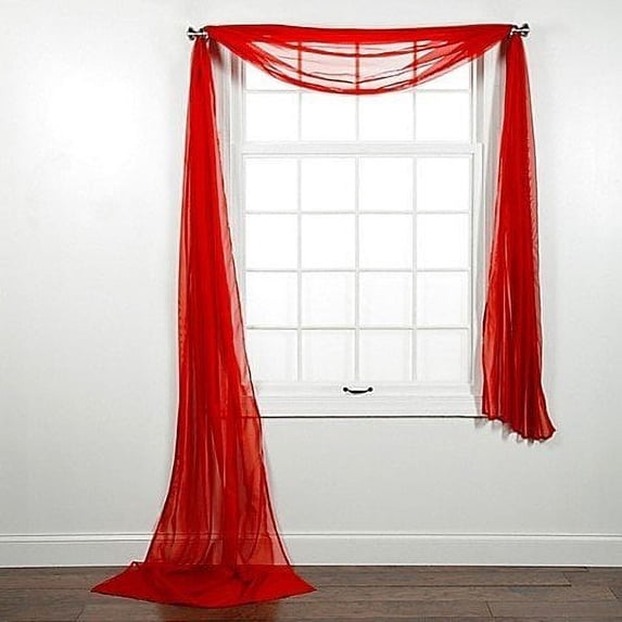 Decotex Solid Sheer Window Scarf | 216" Length, 37" or 55" Width, 100% ...