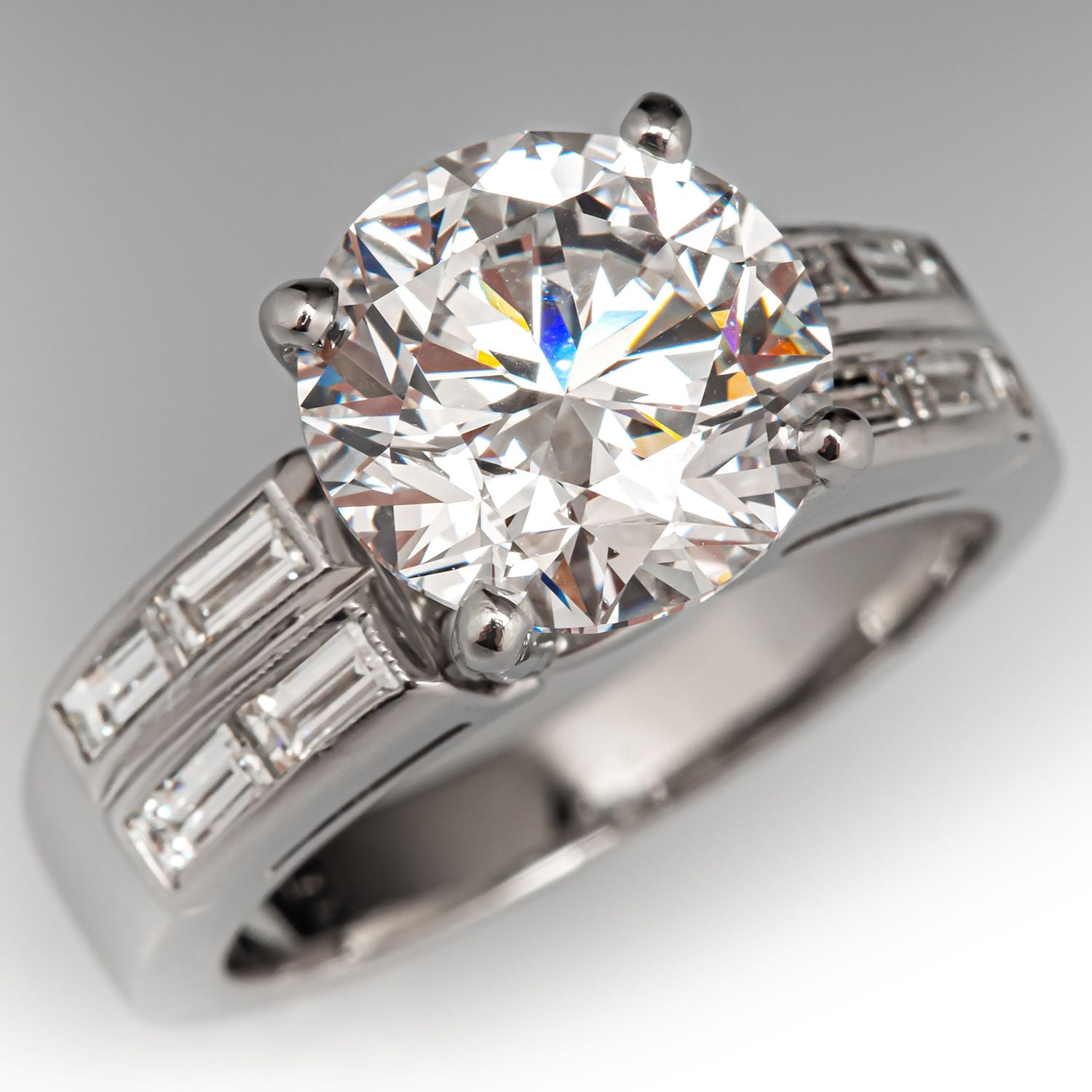 KHUSHIGEMS Solid Silver Cluster Accent Round Moissanite Engagement Ring ...