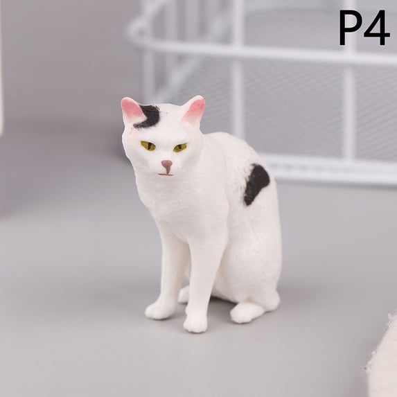 Solid Simulation Animal Model Lying Orange Cat Figurine Cute Desktop ...