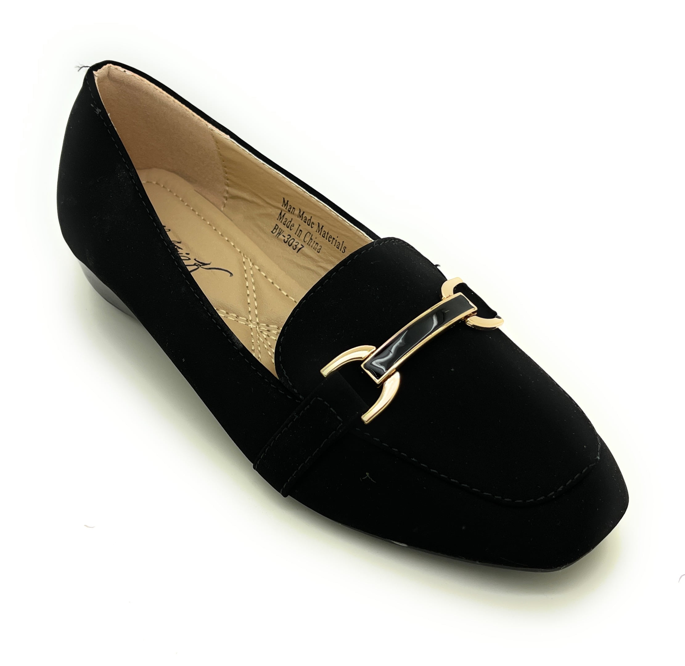 Solid Slipon with Matching Buckle Wedge Flat - Walmart.com