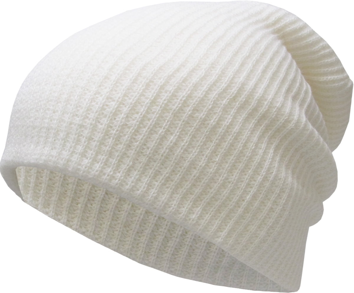 Solid Slouch Beanie Snug Baggy Fit Skull Cap Winter Hat Ski - Walmart.com