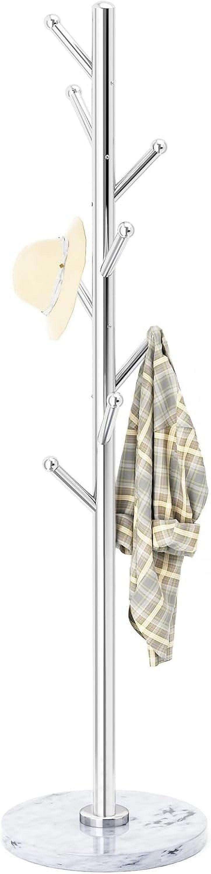 Solid Stainless Steel Coat Rack Stand with 8 Hooks, Silver - Walmart.com