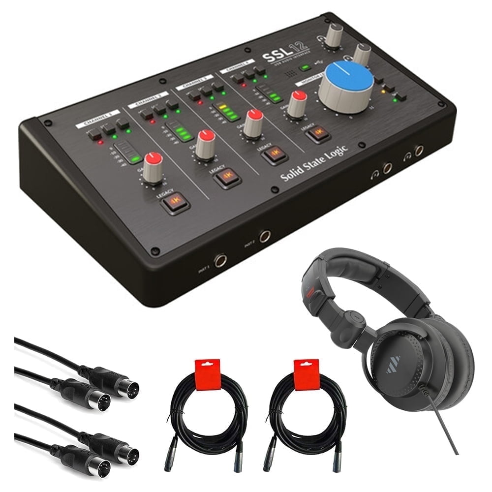 Solid State Logic SSL 12 USB Audio Interface Bundle with Polsen HPC-A30 Closed-Back Studio ...