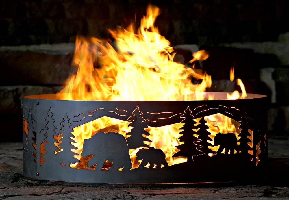 P & D Metal Works BCR004 Bear Cubs Ring Fire Pit - Walmart.com