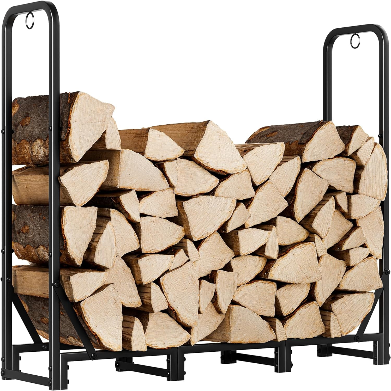 Solid Steel Indoor Firewood Rack, High Capacity 1100 Lbs, Anti-Rust ...