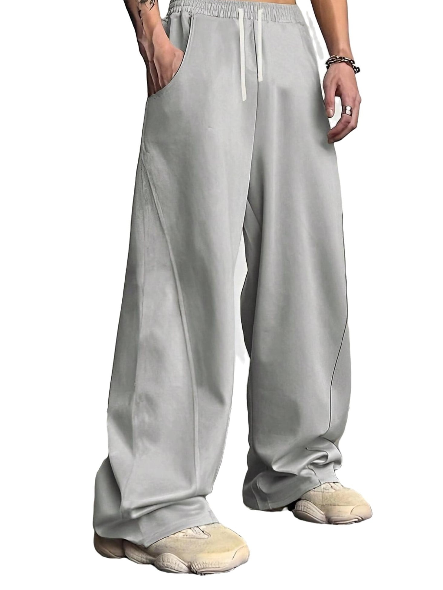 Solid Straight Leg Grey Men Sweatpants (Men's) - Walmart.com