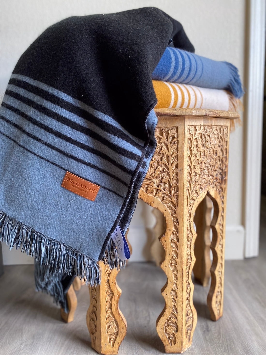 Solid Striped Neutral Throw Blanket for Couch, Sofa, Bed, Soft, Plush ...