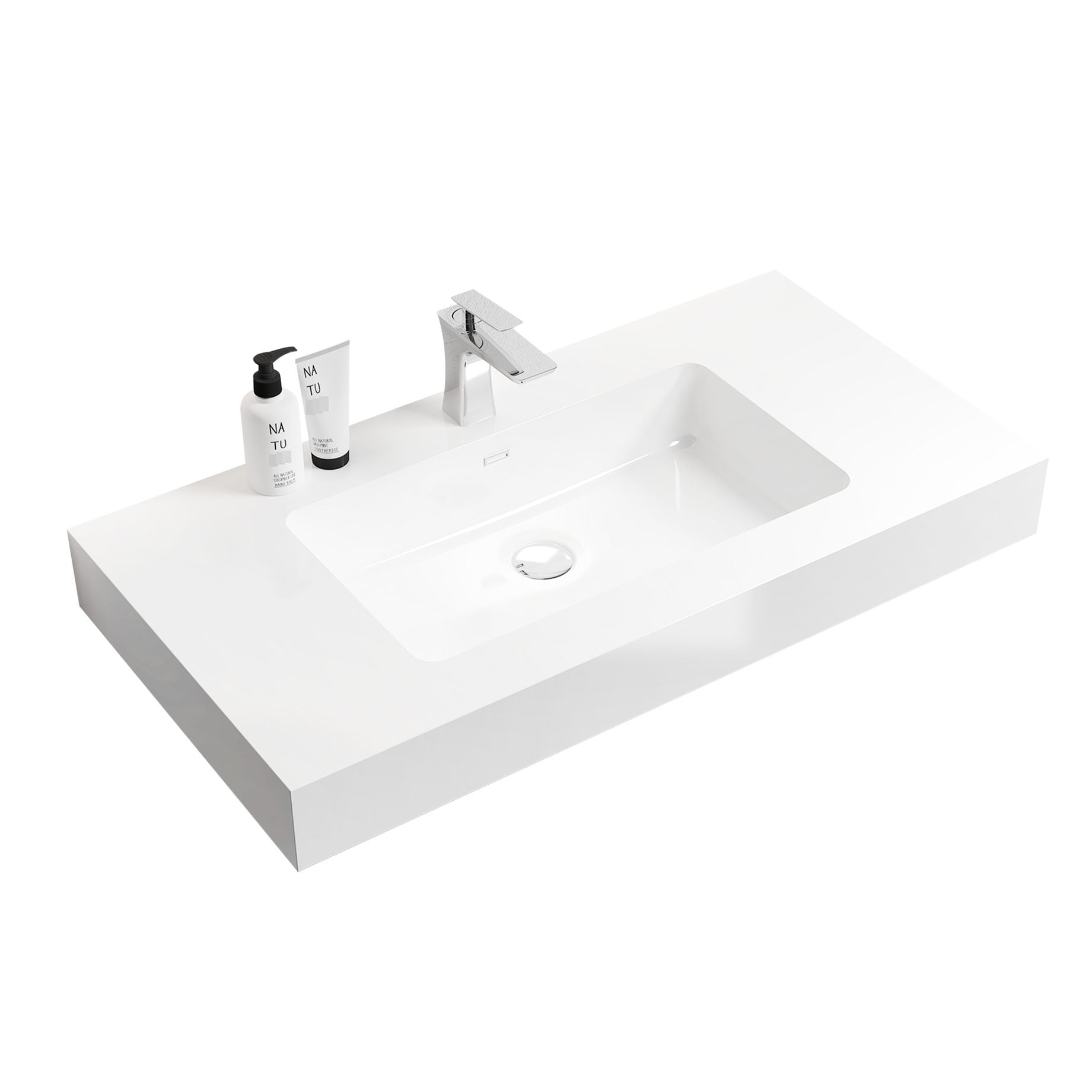 Solid Surface Integrated Basin, Glossy White / Enhance Bathroom with ...