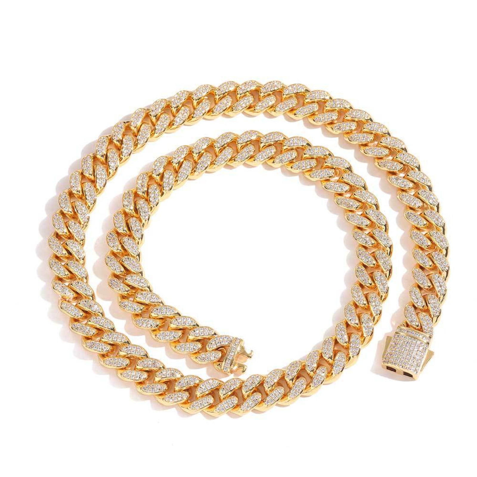 Solid Thick Big Hip Hop Iced Out Mens Cuban Link Chain, Width 12MM ...