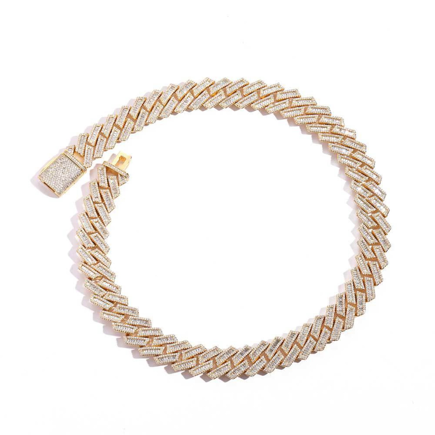 Solid Thick Iced Out Miami Cuban Chain, Width 18mm Mens Cuban Link ...