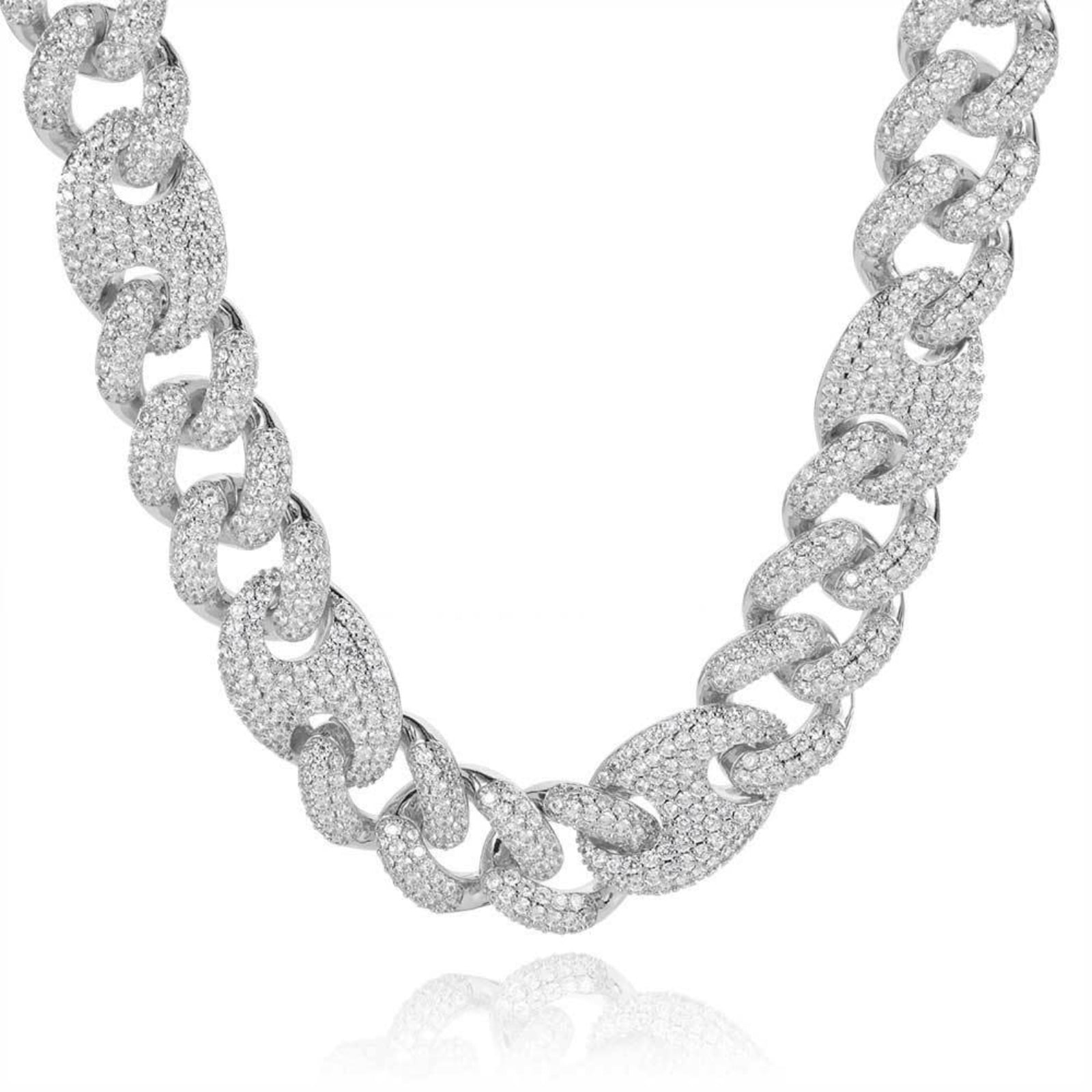 Solid Thick Miami Cuban Link Necklace, Extra Shiny Hip Hop Cuban Chain ...