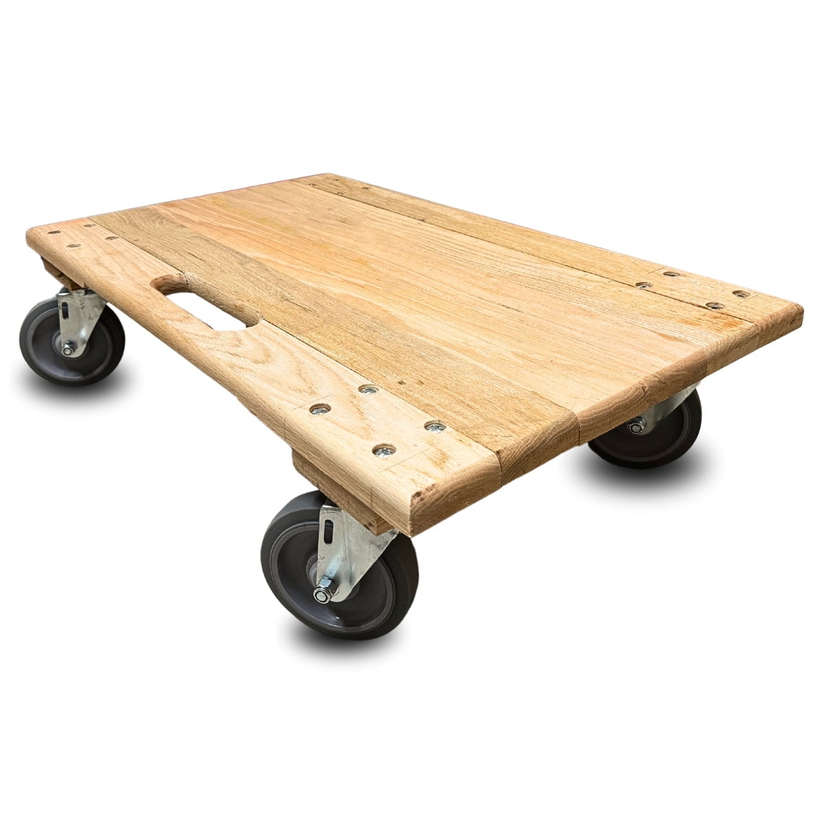Solid Top Oak Furniture Dolly - 18"x30" - Solid Deck Durable with 5 ...