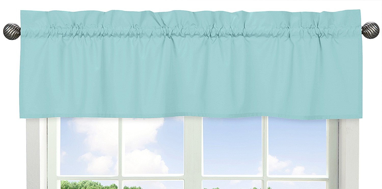 Solid Turquoise Blue Window Valance by Sweet Jojo Designs - Walmart.com