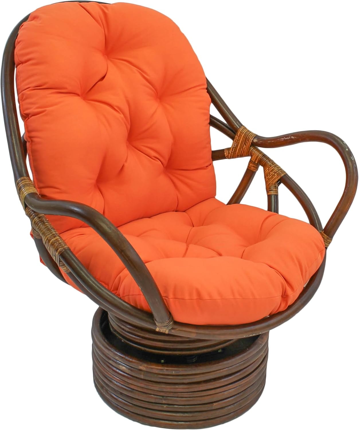 Solid Twill Swivel Rocker Chair Cushion, 48" x 24", Tangerine Dream ...