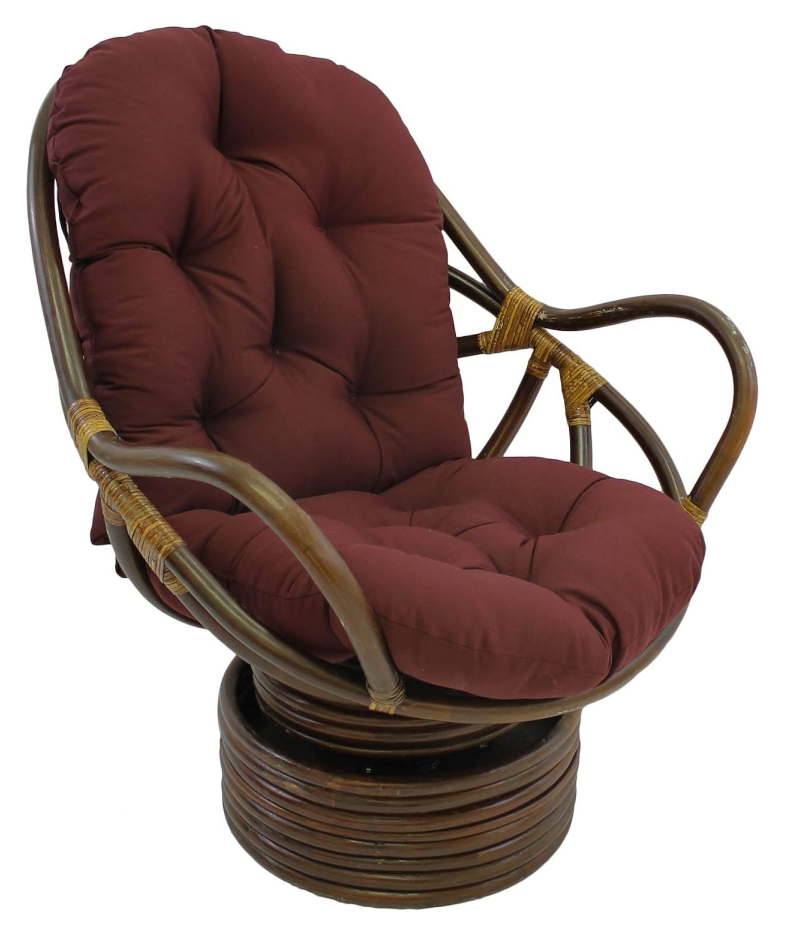 Solid Twill Swivel Rocker Chair Cushion, " x 24", Burgundy - Walmart.com