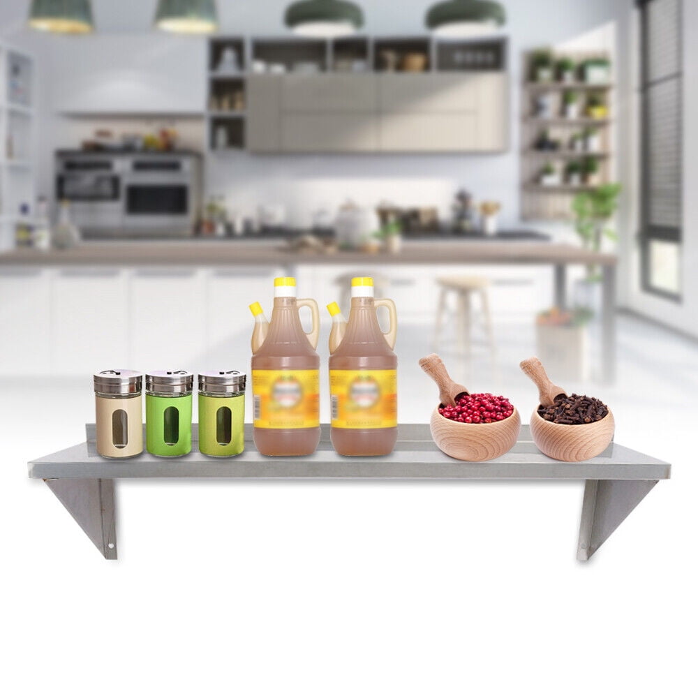 Solid Wall Organizer Shelf Commercial Restaurant Kitchen Stainless ...