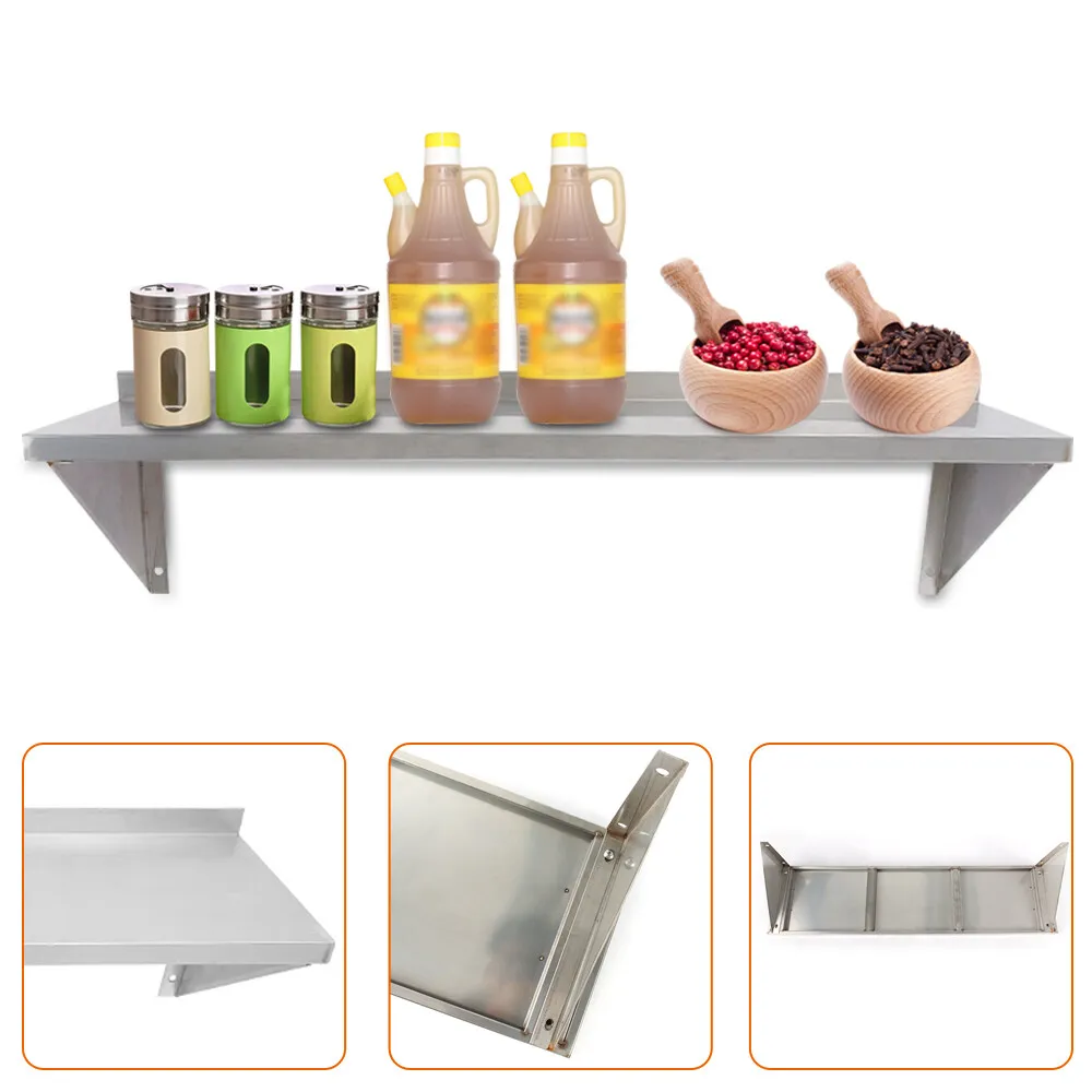 Solid Wall Shelf Stainless Steel Commercial Restaurant Kitchen 12" x 36 ...