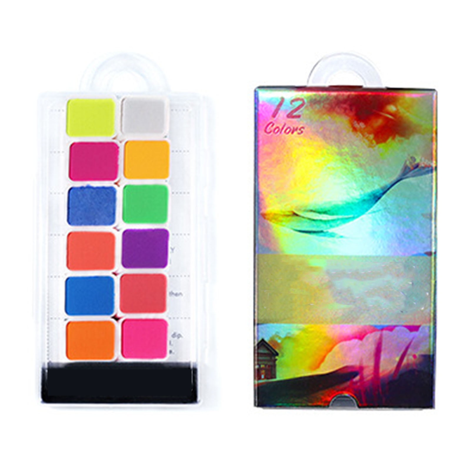 Solid Watercolor Paint Set 12 Colors Watercolor Pigment Palette for DIY ...