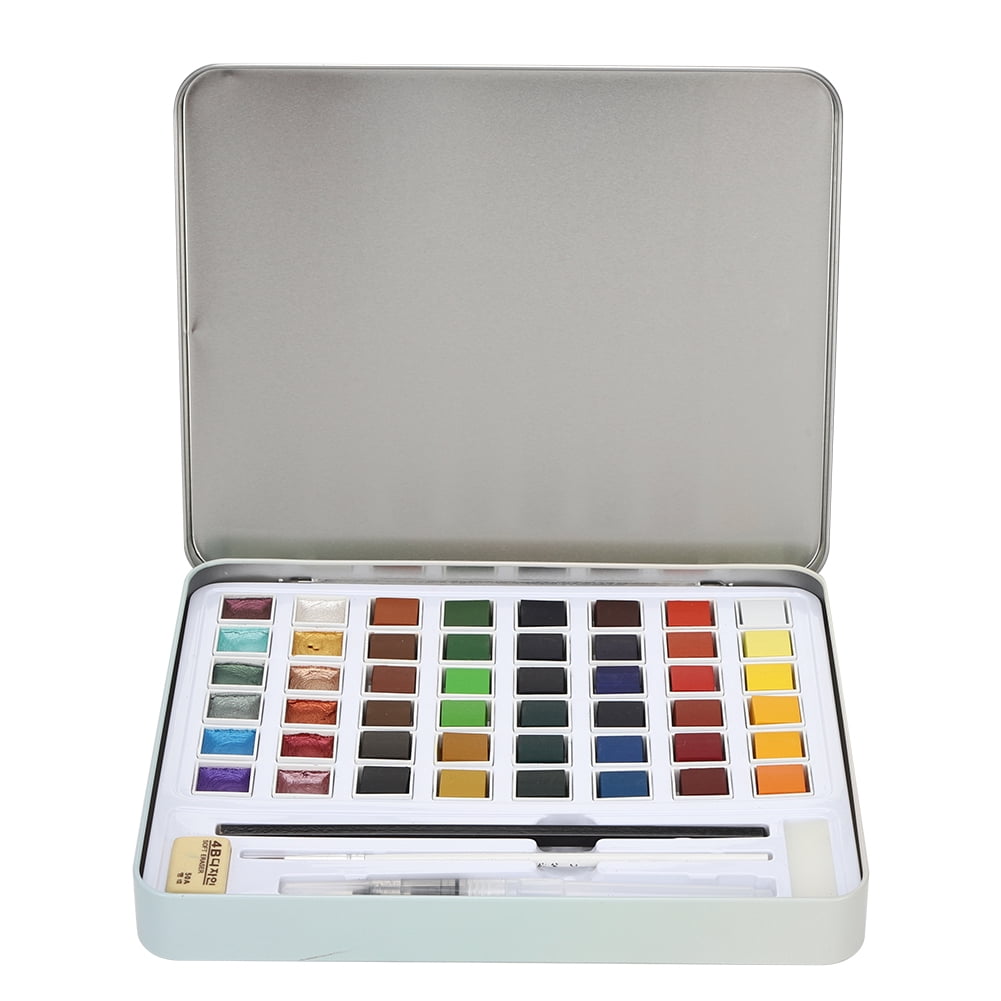 Solid Watercolor Paints Set 12 Pearlescent Colors Portable Painting ...