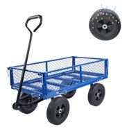 Costway Green Garden Cart with Work Seat, Rolling Planting Tray, and ...