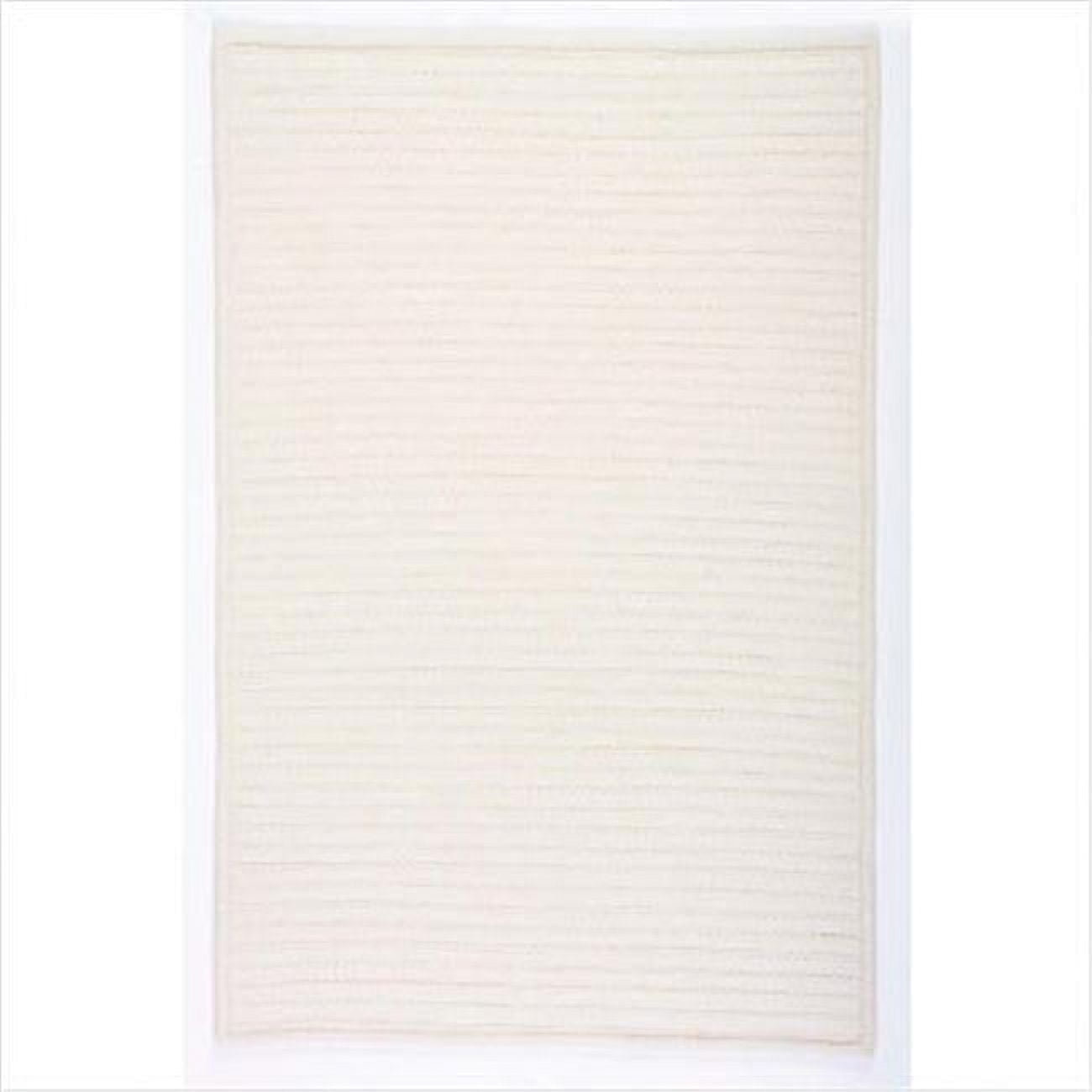 Solid White 5 ft. Square Rug - Reversible Stain and Fade Resistant ...