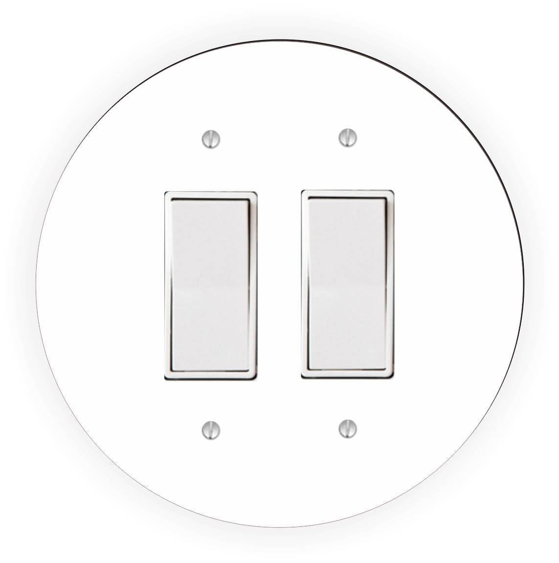 Solid White Design - Light Switch & Outlet Plate Cover -Double Rocker ...