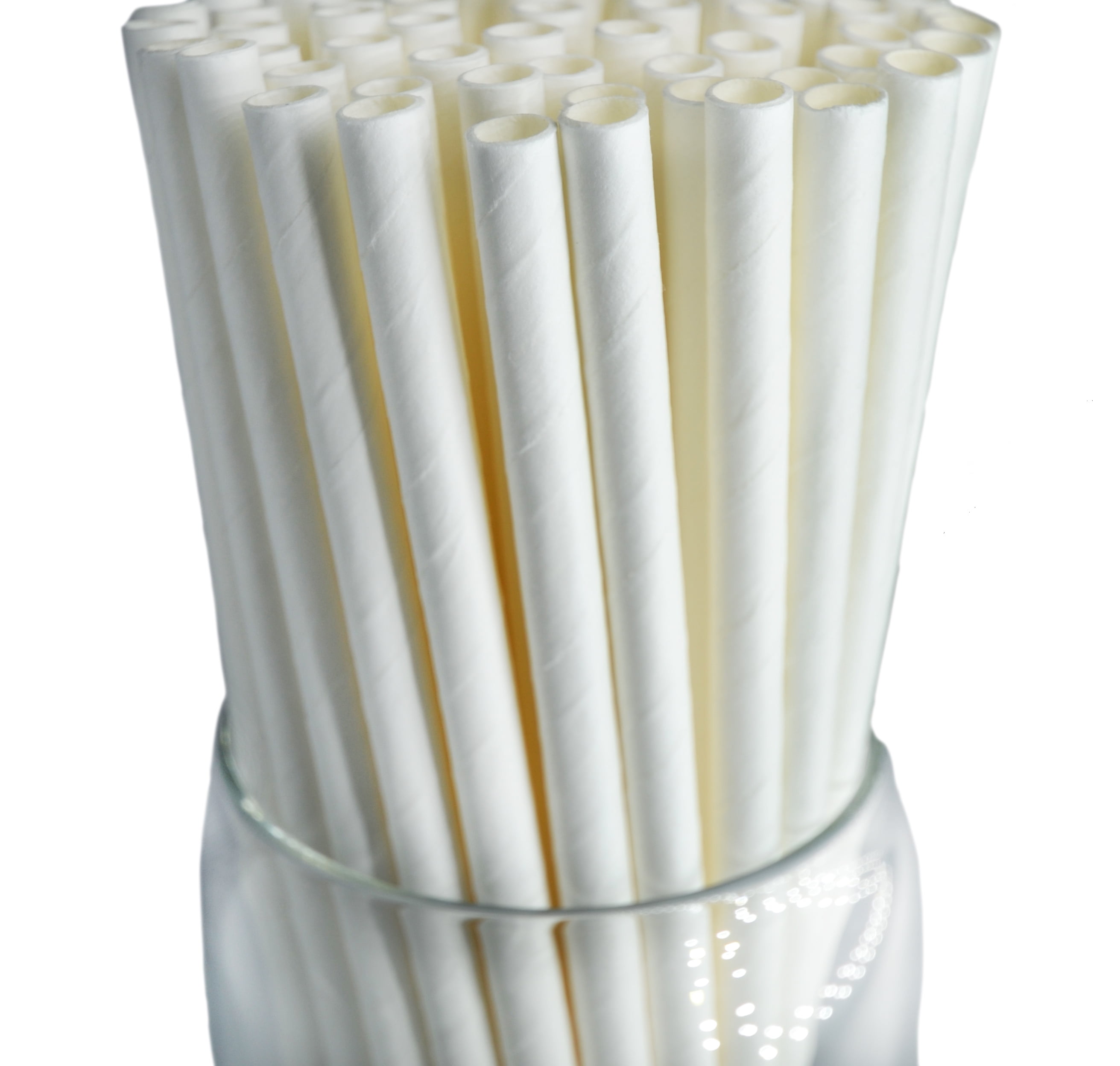 Solid White Paper Drinking Straws - Walmart.com