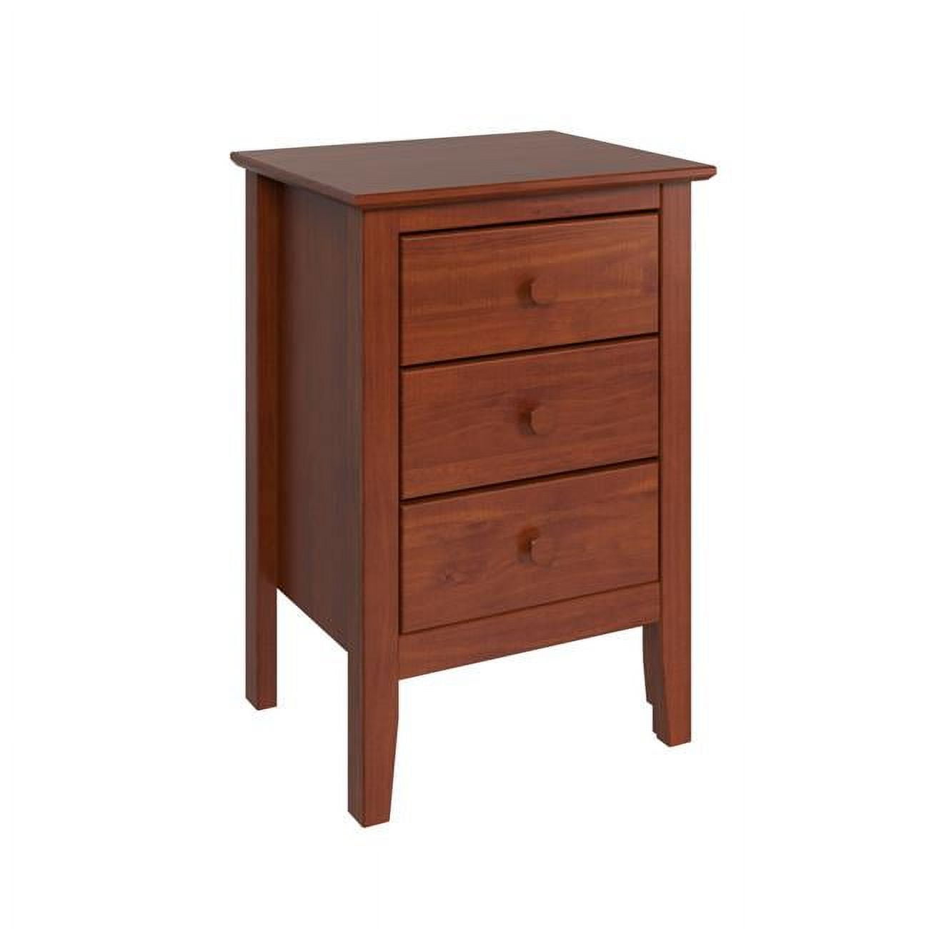 Solid Wood 3 Drawer End Table, Pecan - Walmart.com