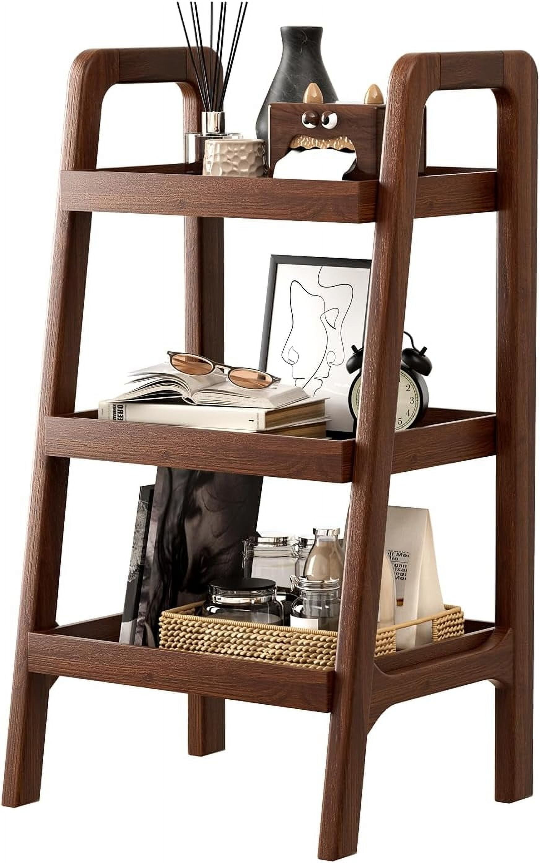 Solid Wood 3-Tier Ladder Bookshelf - Small Bookshelf for Small Spaces ...