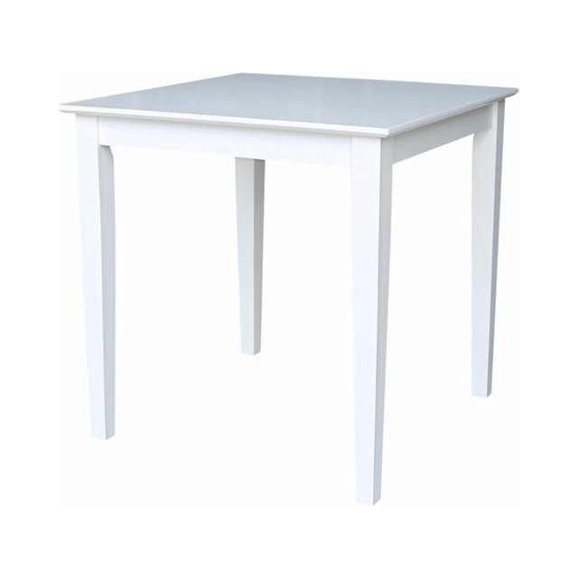 Solid Wood 30 inch Square Dining Table in White - Walmart.com