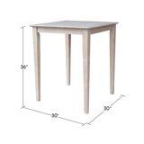 Solid Wood 30" x 30" Dining Table in Washed Gray Taupe - Walmart.com