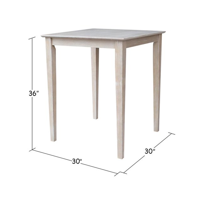 Solid Wood 30" x 30" Dining Table in Washed Gray Taupe - Walmart.com