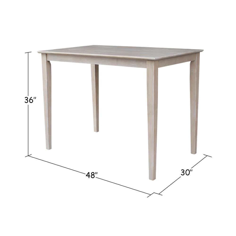 Solid Wood 30"x 48" Dining Table in Washed Gray Taupe - Walmart.com