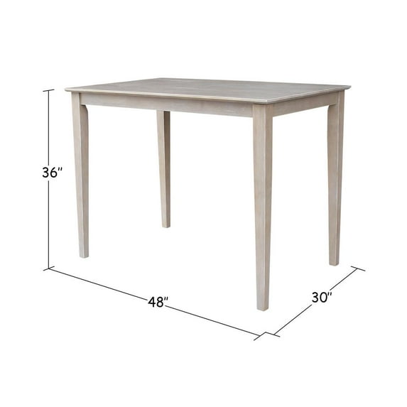 Solid Wood 30"x 48" Dining Table in Washed Gray Taupe - Walmart.com