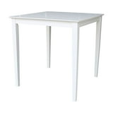 Solid Wood 36 inch Square Dining Table in White - Walmart.com