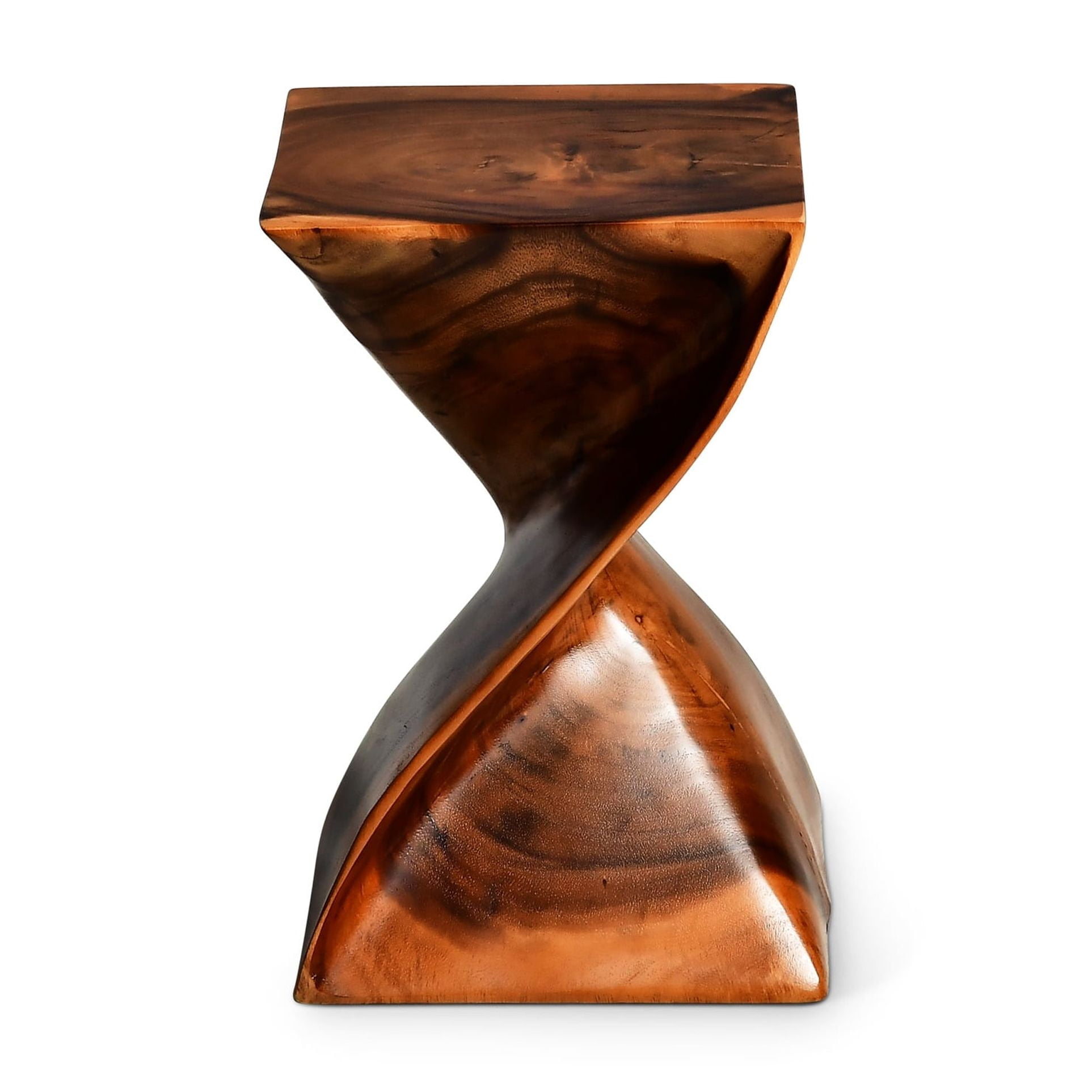 Solid Wood Accent Side Table In Dark Brown With Gorgeous Silhouette ...