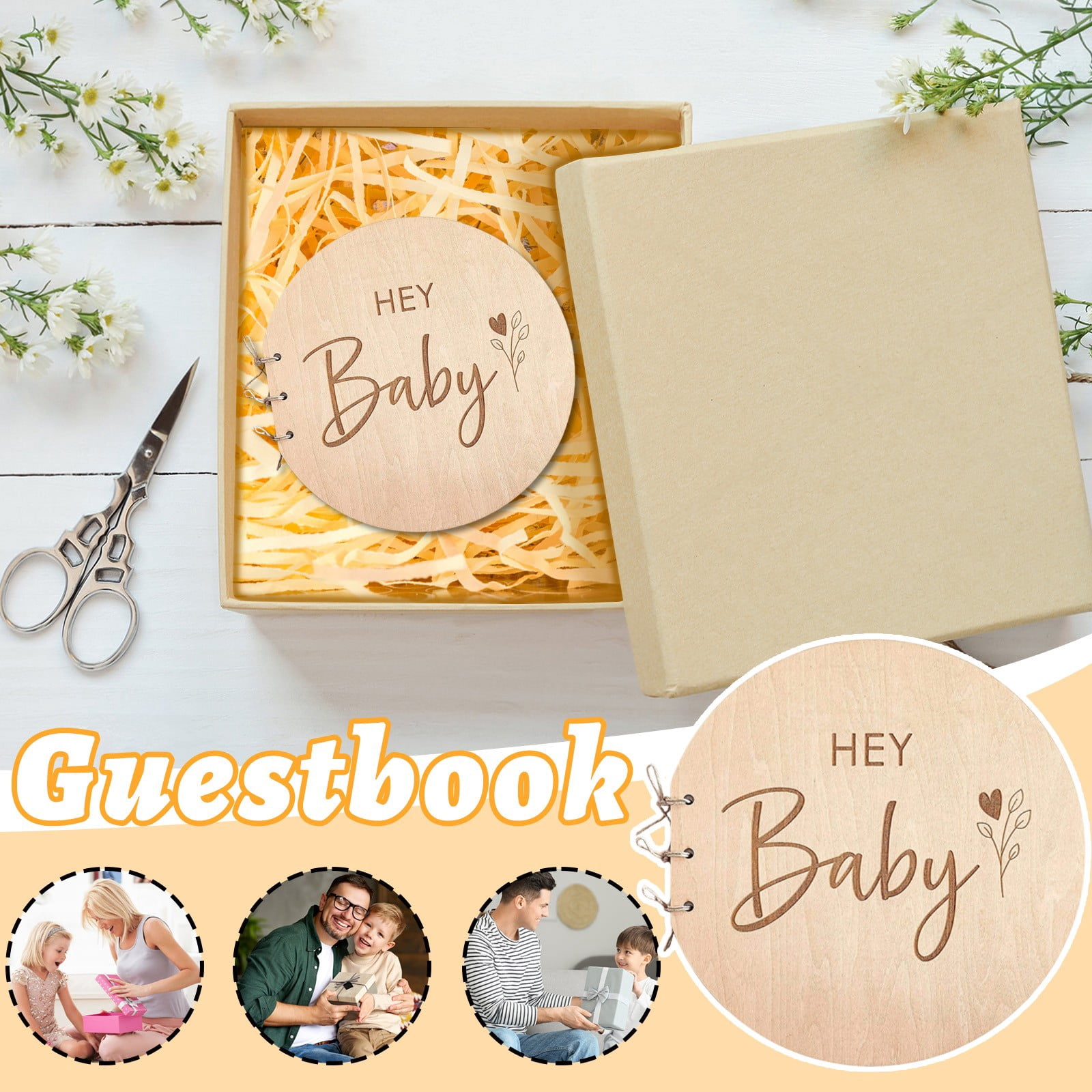 Solid Wood Baby Memorial Album, Handcrafted Baptism Keepsake Book for ...