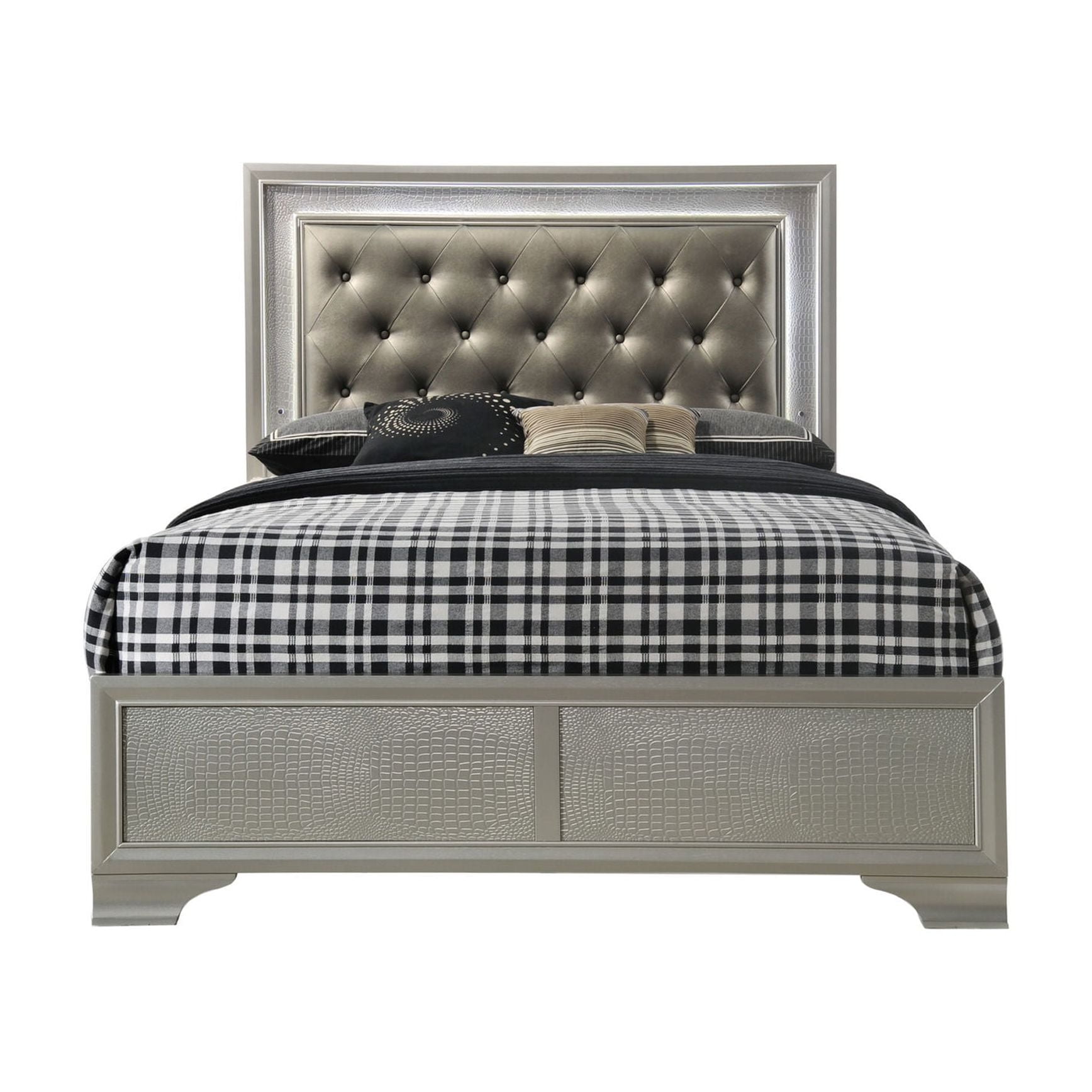 Solid Wood Base - Faux Diamond Tufted Bed - Bedroom Focal Point ...