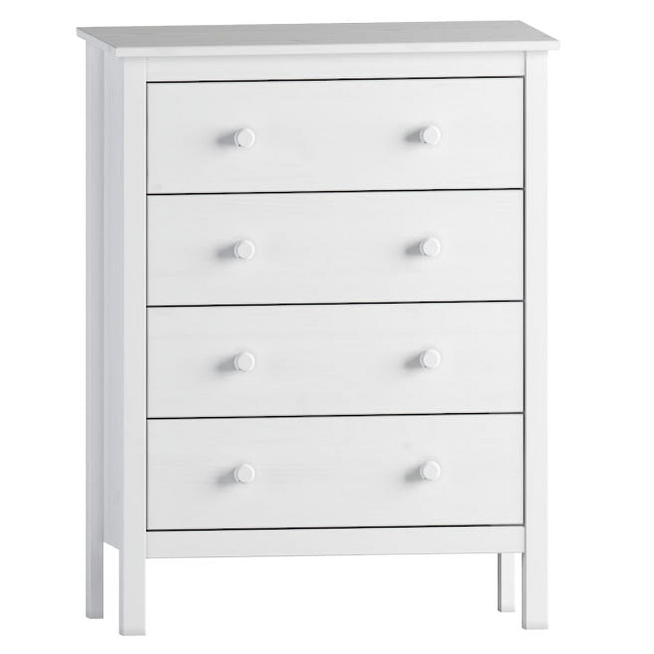 Solid Wood Bedroom Chest with 4 Deep Storage Drawers White - Walmart.com