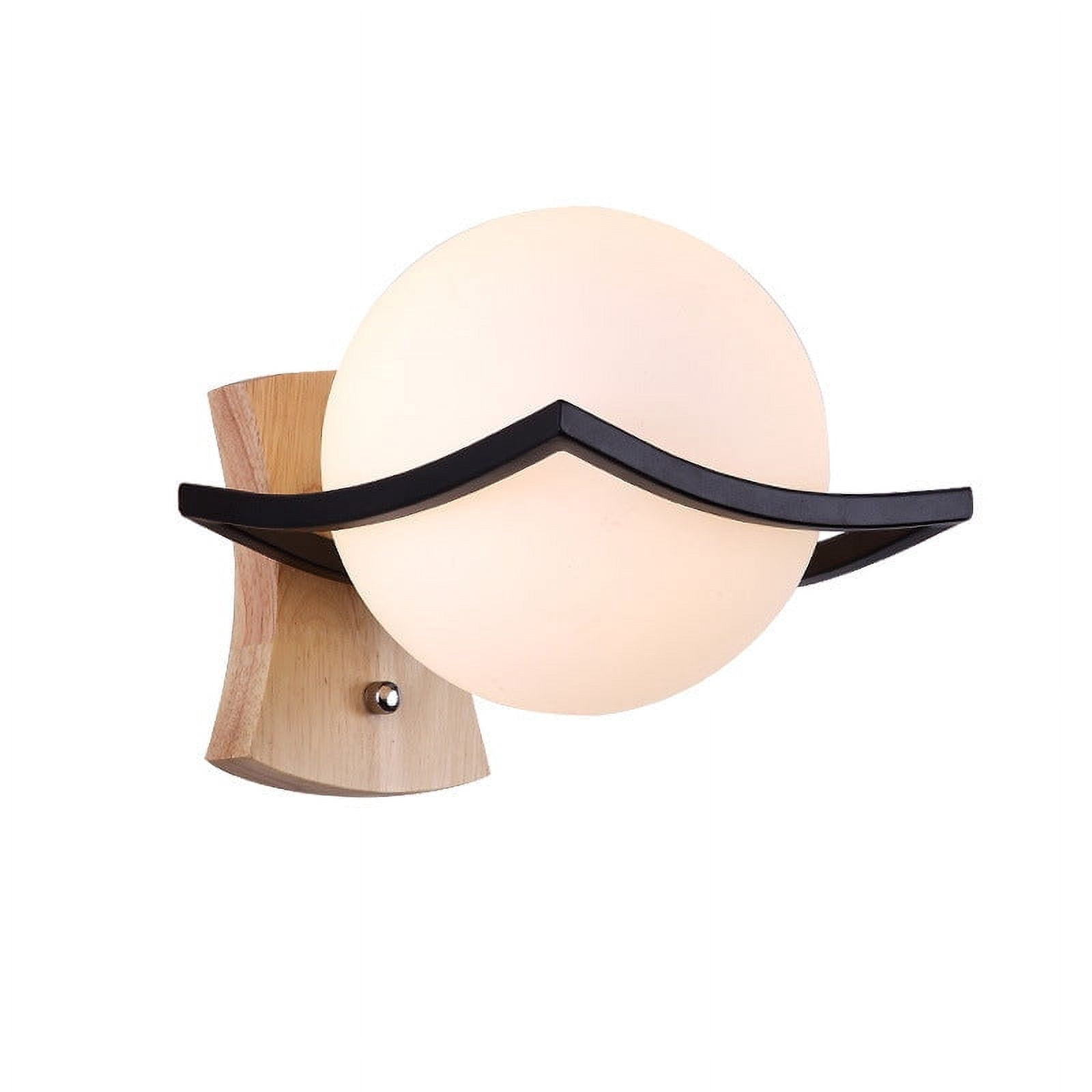 Solid Wood Bedside Lamp Modern Nightstand Lighting Fixture with Wrought ...