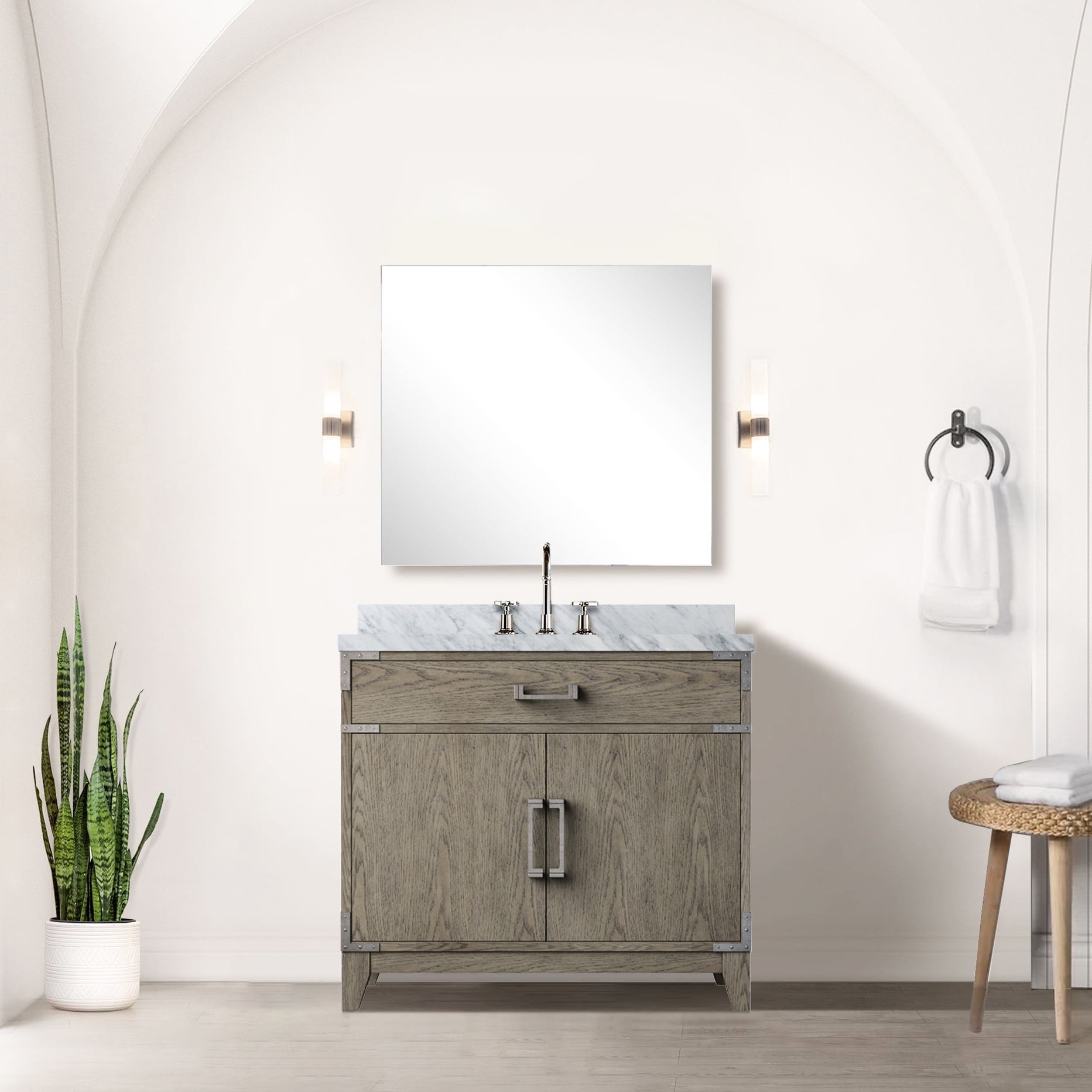 Solid Wood Build | Quick & Easy Setup | 36 - in Single Bathroom Vanity ...
