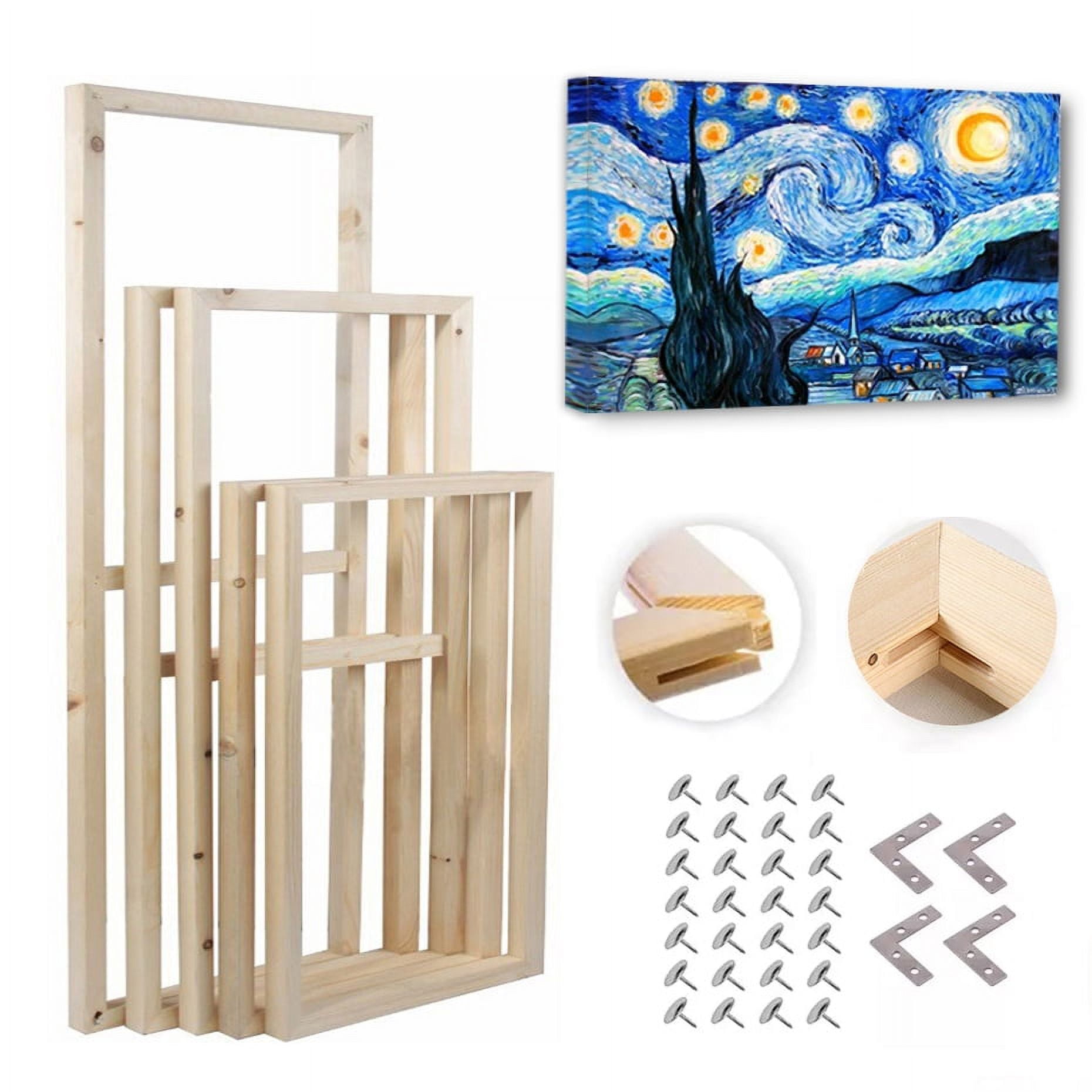 Solid Wood Canvas Picture Frame Kit DIY Stretcher Bars for Canvas ...