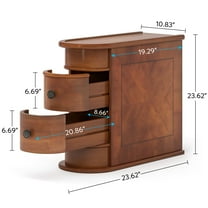 Tribesigns 2-Drawer End Table, Slim Solid Side Table with Small Storage ...