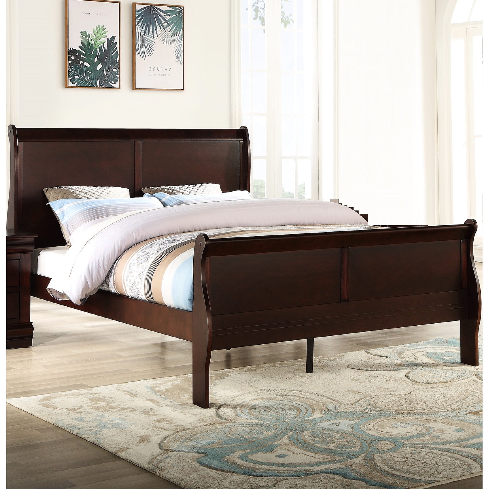 Solid Wood Cherry - Finished Queen Bed / Low - profile Design for ...