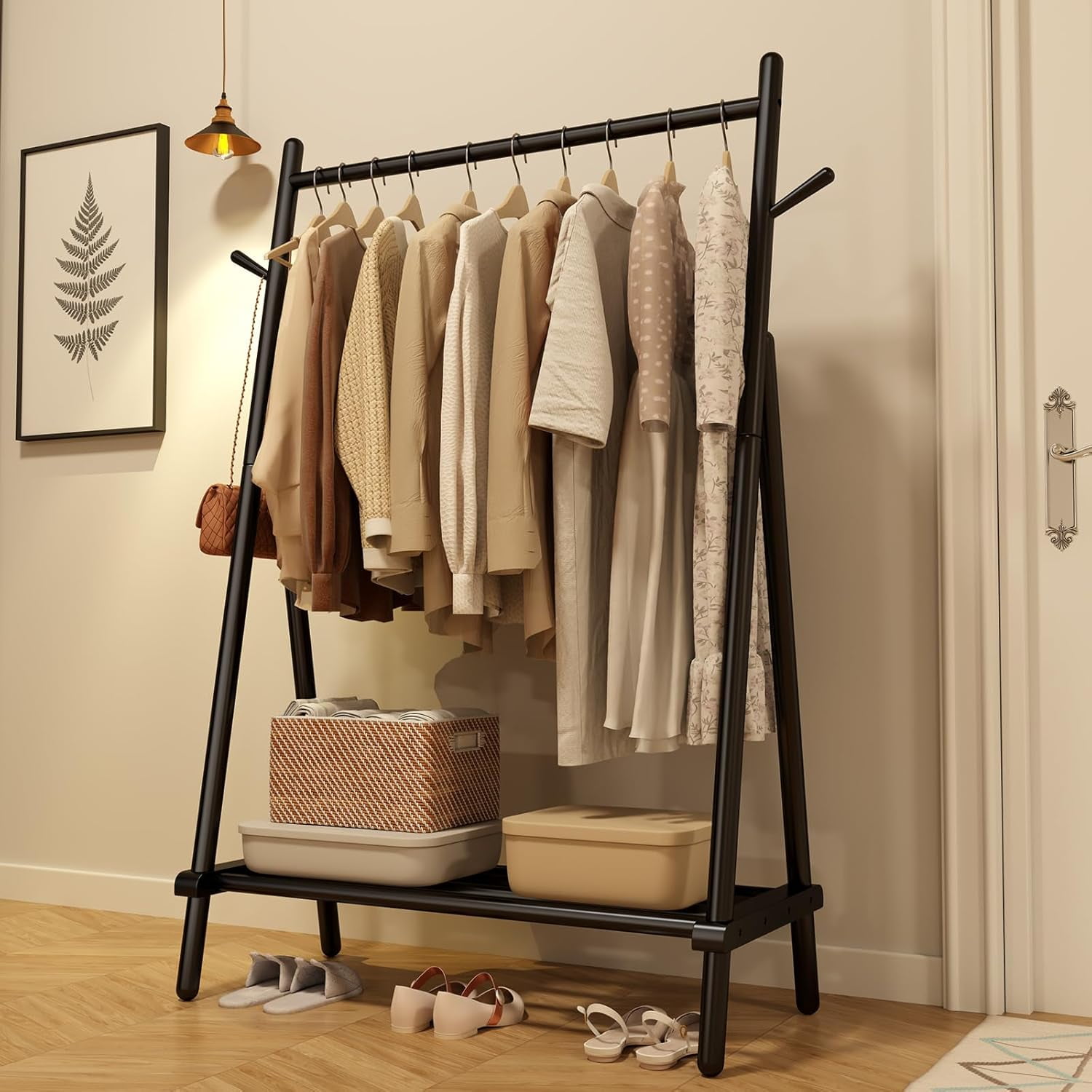 Solid Wood Clothes Rack, Clothing Rack for Hanging Clothes, Hanging ...