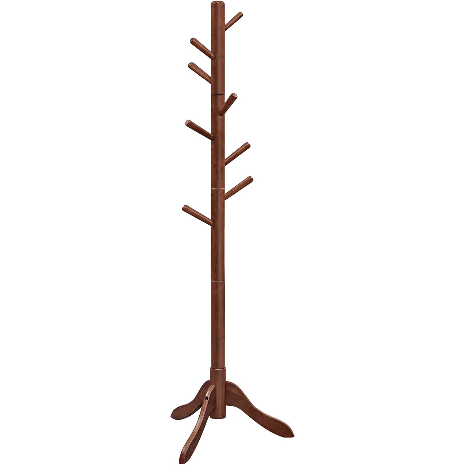 Solid Wood Coat Rack, Free Standing Tree-Shaped Coat Rack with 8 Hooks ...