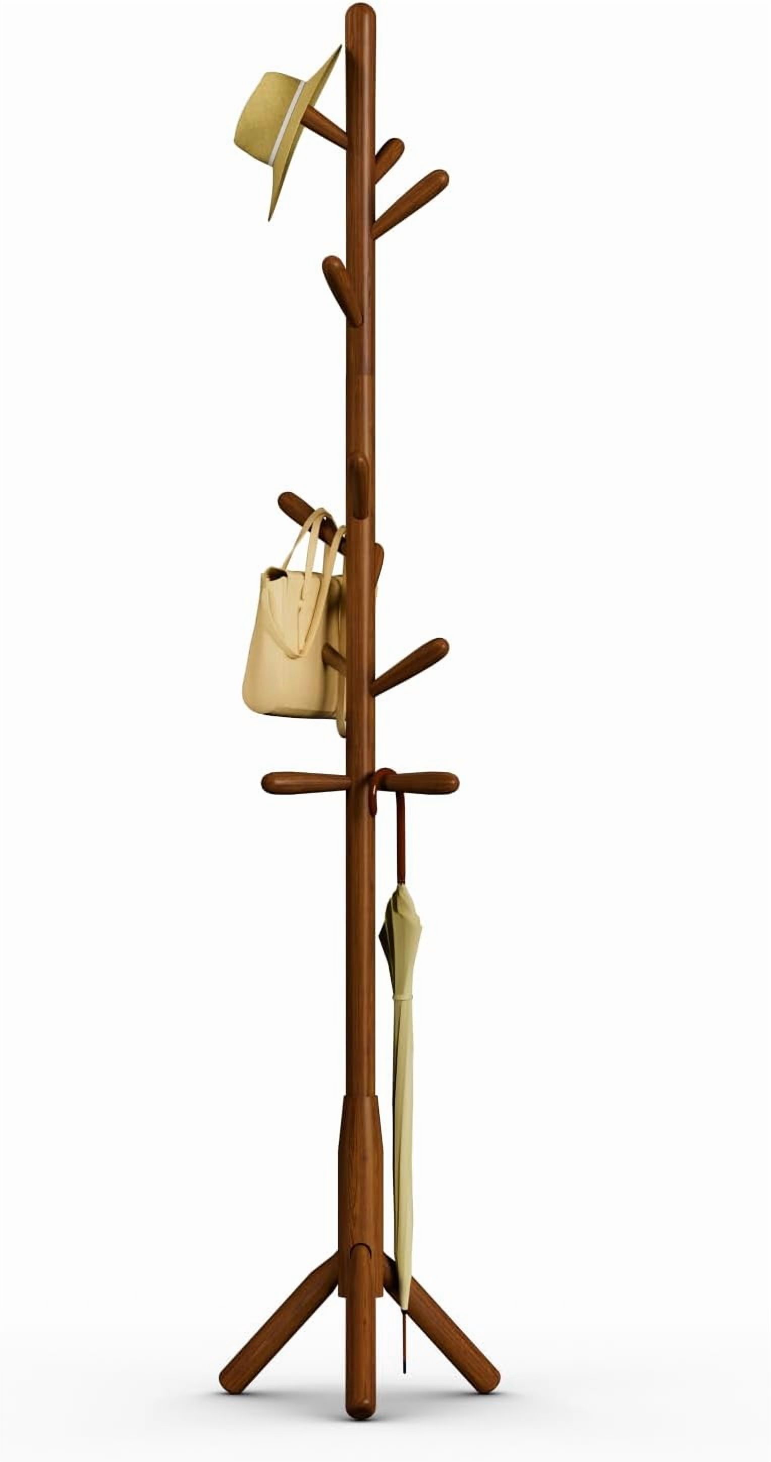 Solid Wood Coat Rack, Freestanding Tree-Shaped Coat Rack with 11 Hooks ...