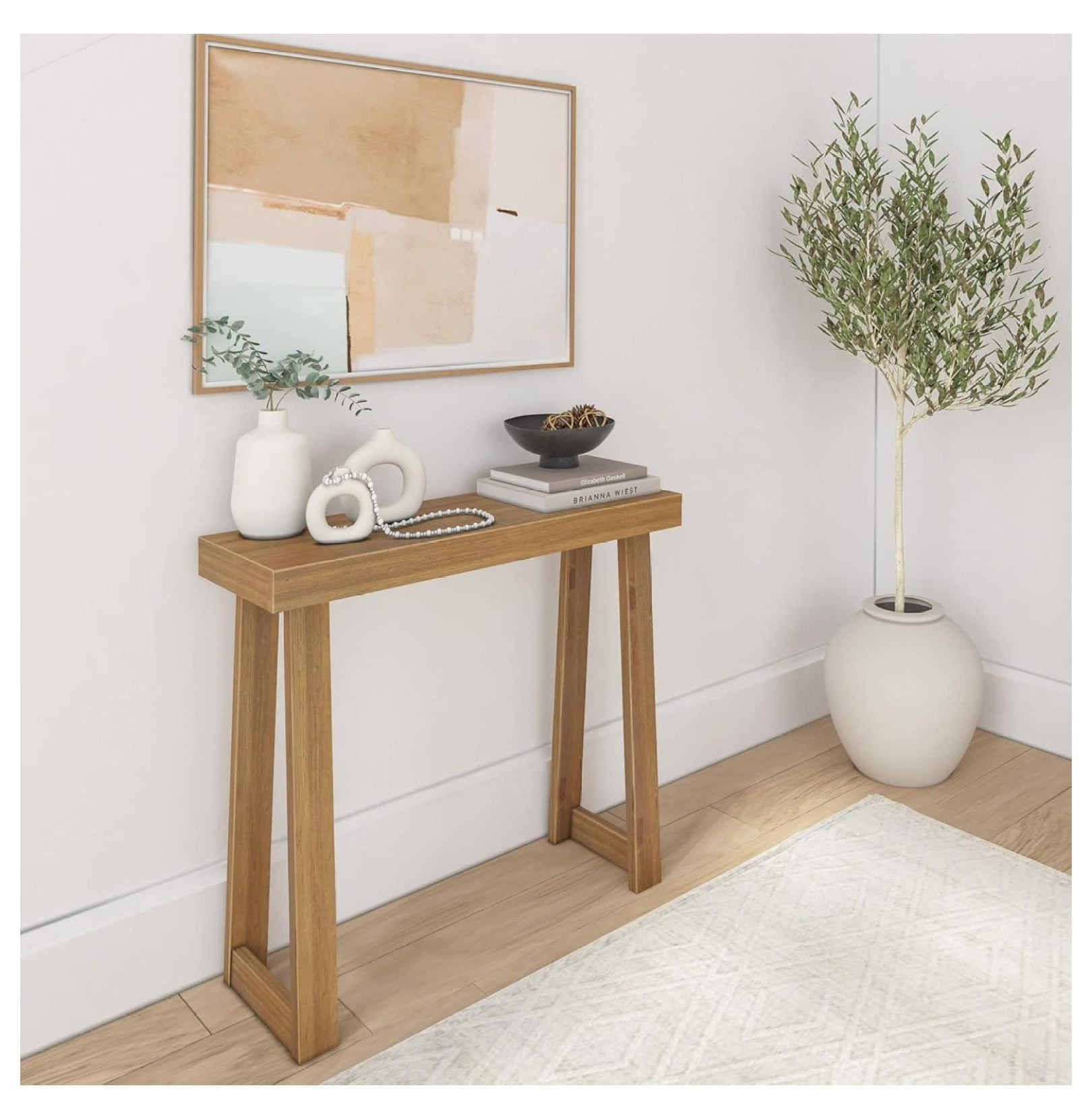 Solid Wood Console Table, 36 Inch, Sofa Table, Narrow Entryway Table ...